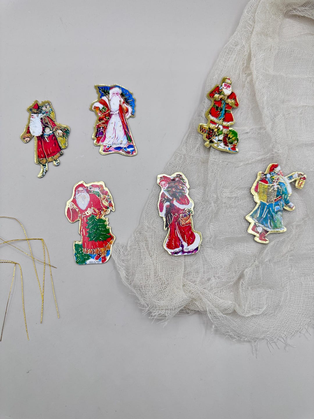 Vintage Commodore “old World Santa” Foil Ornaments – Set of 6 Holiday ...