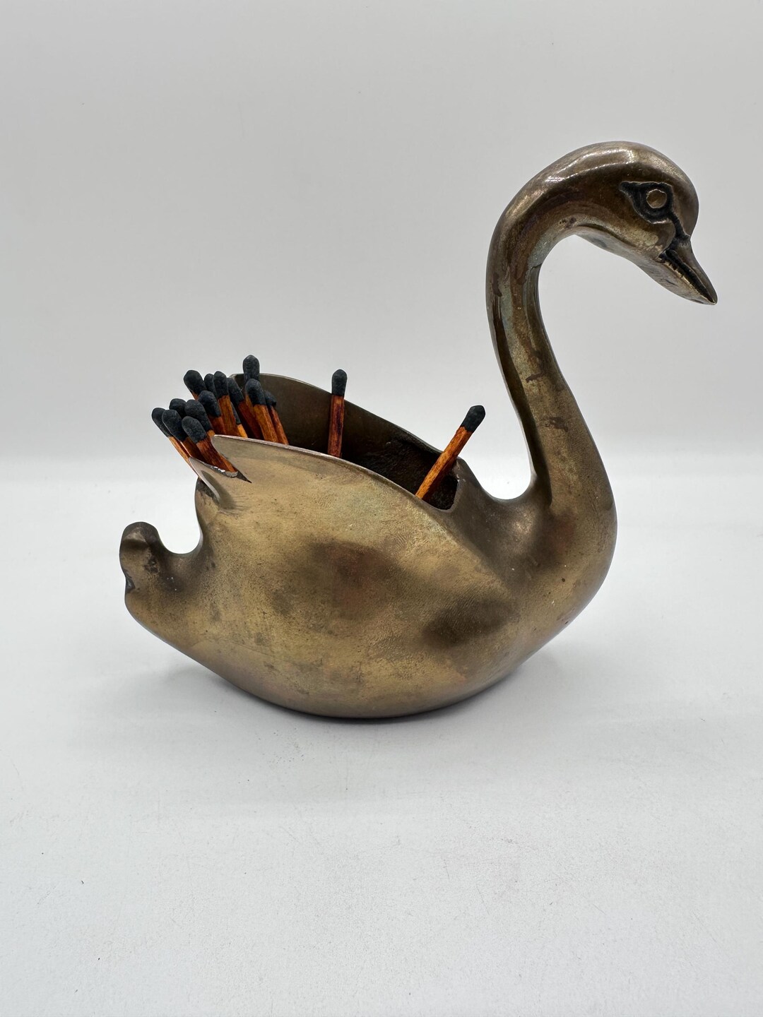 Vintage Solid Brass Swan Vessel|brass Swan|vintage Swan|brass|brass ...