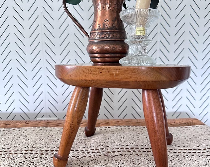Vintage Mid Century Wood Foot Stool | MCM | European Style Foot Rest ...