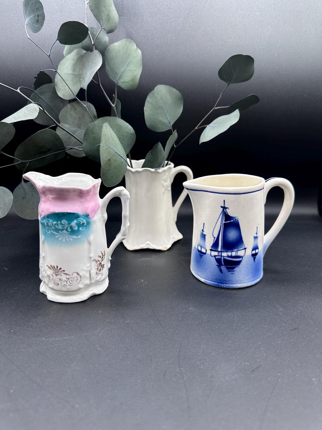 Antique Creamers|holland Creamer|blue & White|ironstone Creamer ...