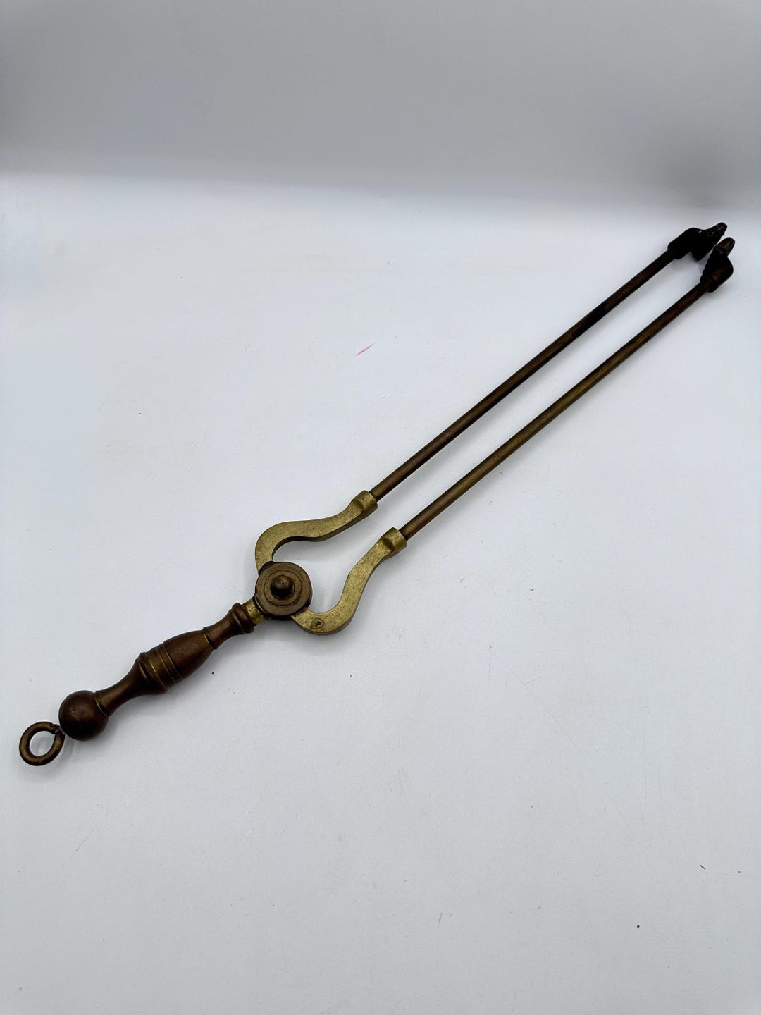 Antique 19th Century Brass Fireplace Tongs|vintage Brass Fireplace ...