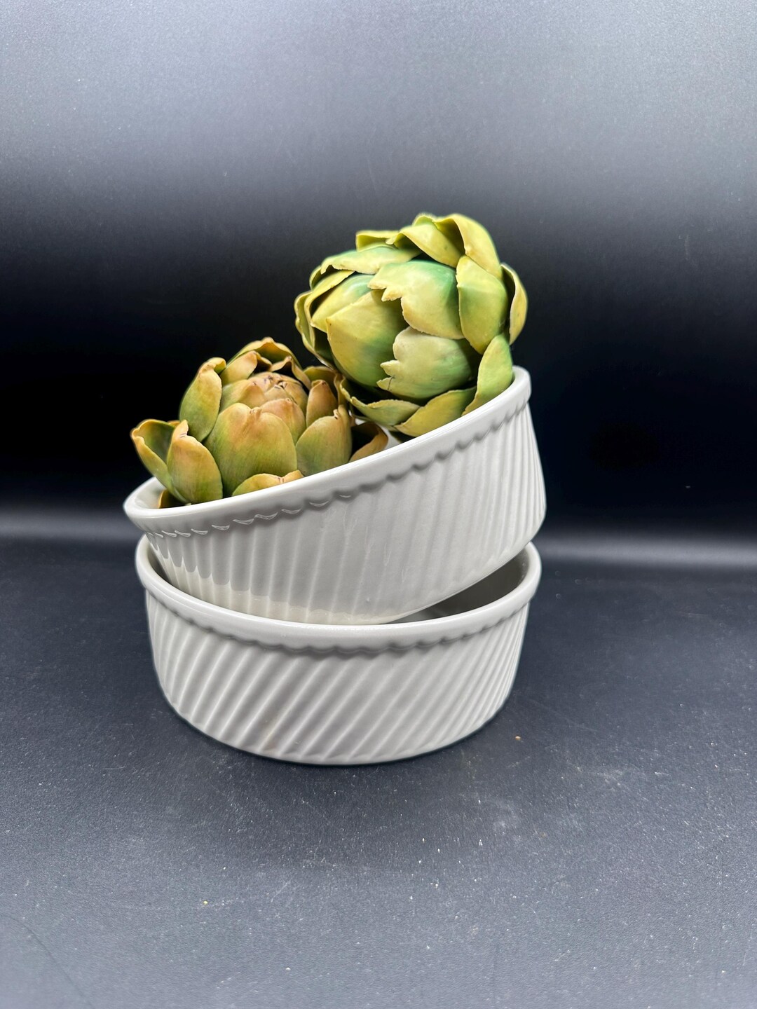 Vintage Hall White Swirl Casserole Dishes|ceramic White Swirl|souffle ...