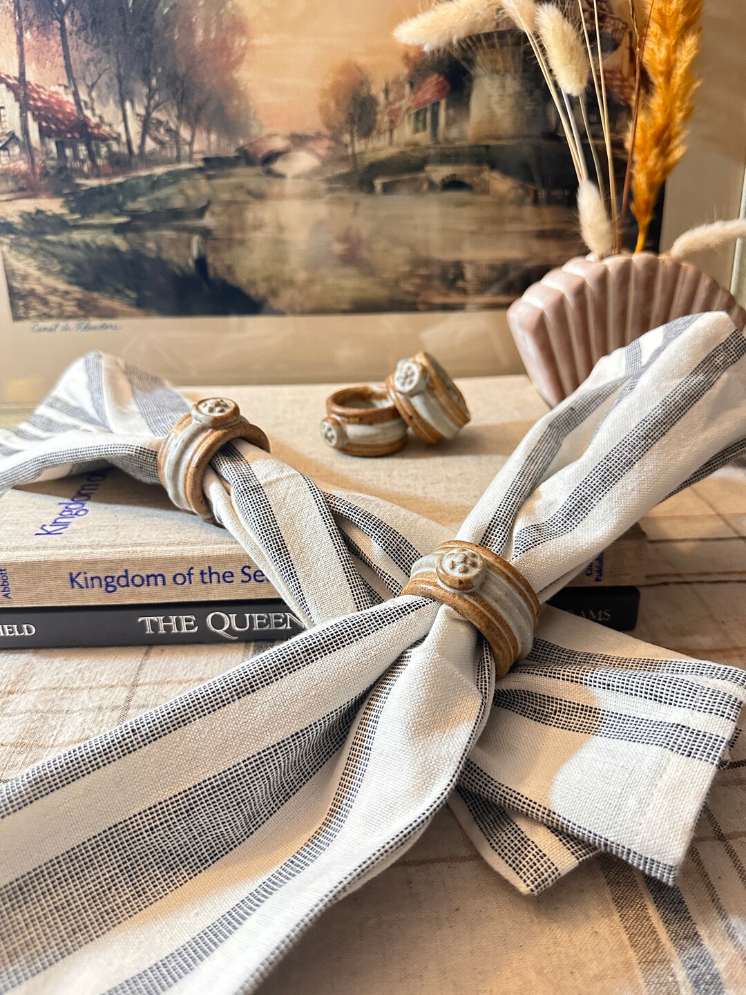 Vintage Pottery Handmade Napkin Rings Set of Four Vintage Napkin Rings ...