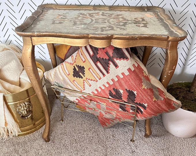 Vintage 1950s Gold Gilded Florentine Table | Italian Florentine Table ...