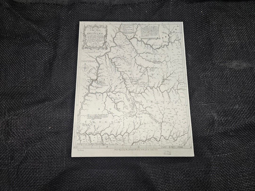 Kentucky State Map on 1784 - Home Decor - Etsy