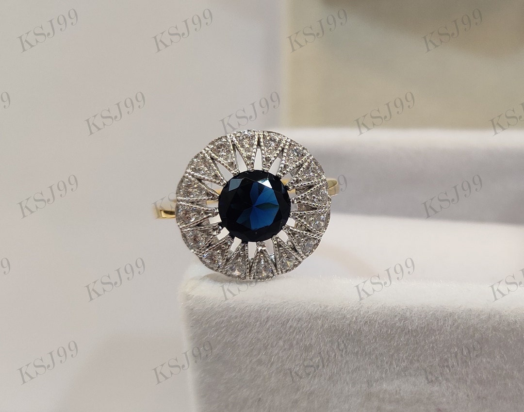 Titanic Ring Vintage 2.10 Ct Sapphire Engagement Ring in 935 - Etsy