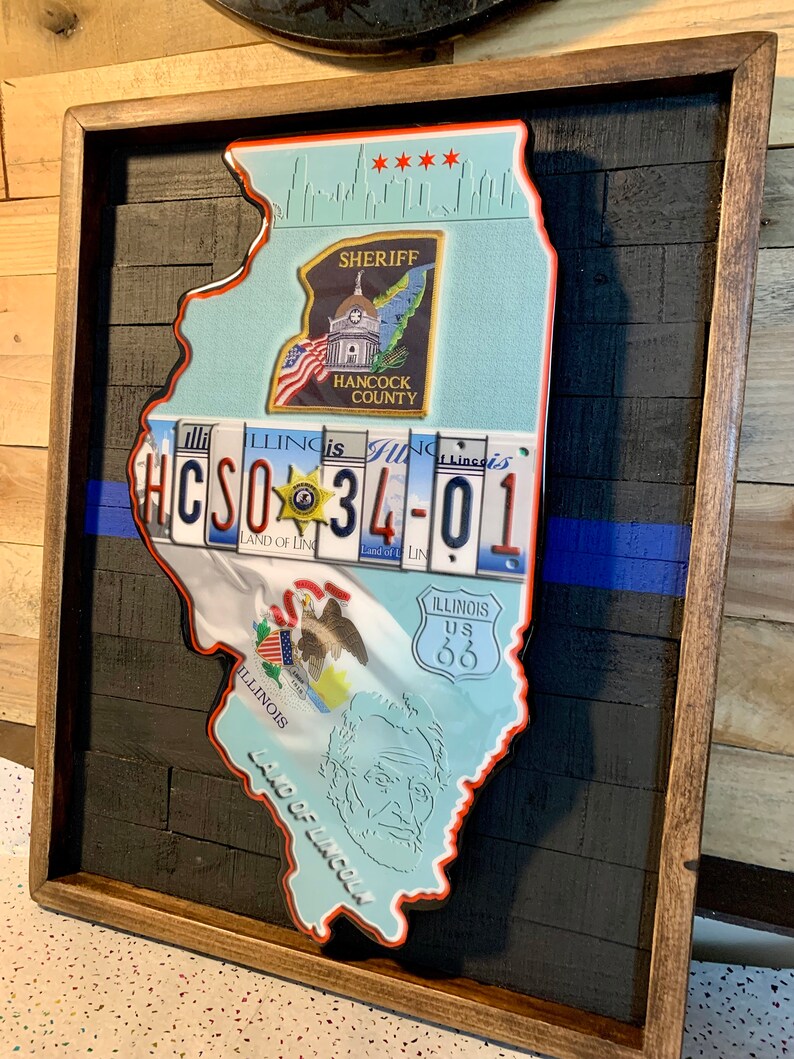 Custom ILLINOIS First Responder Sign 16x20 Customized Police | Etsy