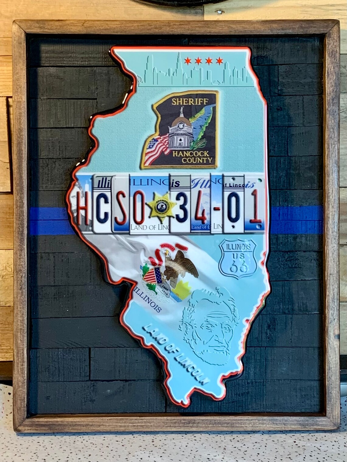 Custom ILLINOIS First Responder Sign 16x20 Customized | Etsy