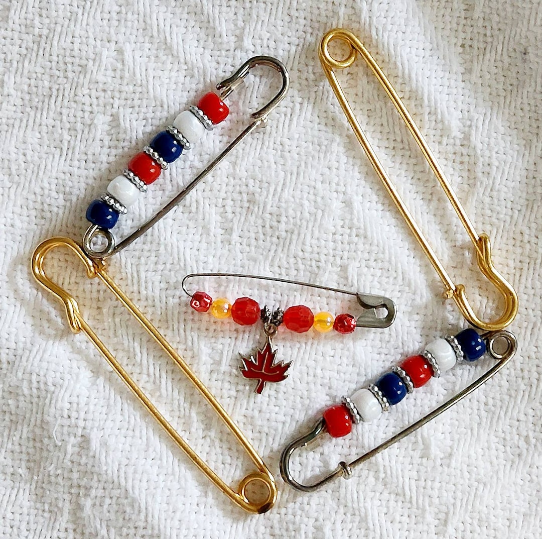 X-large Safety Pins, Decorative, Unique, 3 1/2" Goldtone, 3" Silvertone ...