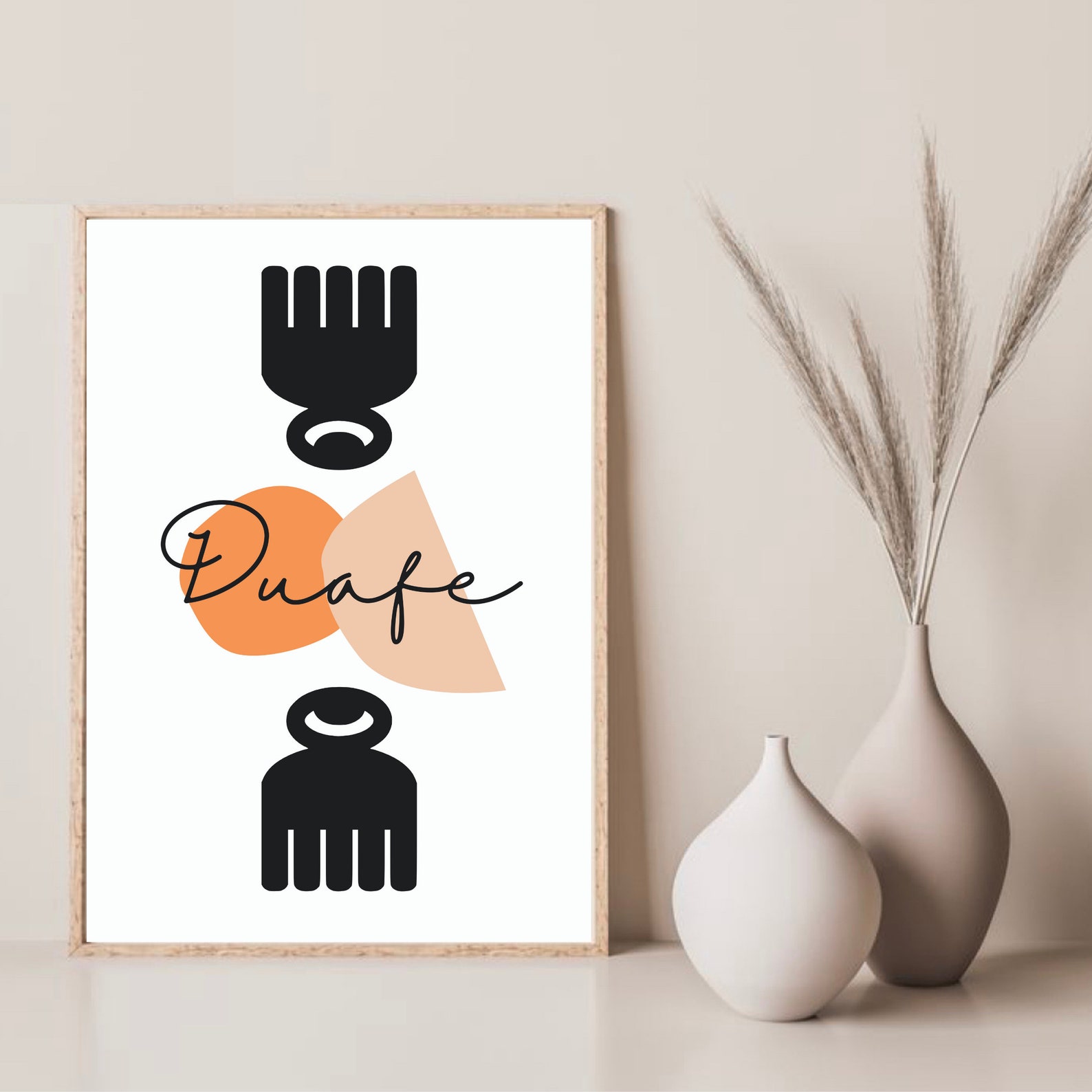 Duafe Adinkra Symbol Print I Adinkra Wall Art I Abstract Print I ...