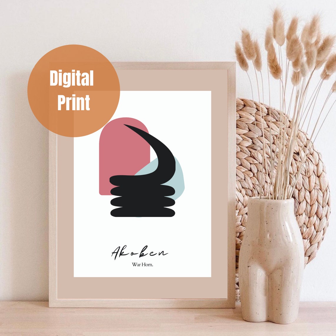 Akoben Adinkra Symbol Digital Print I Adinkra Wall Art I - Etsy