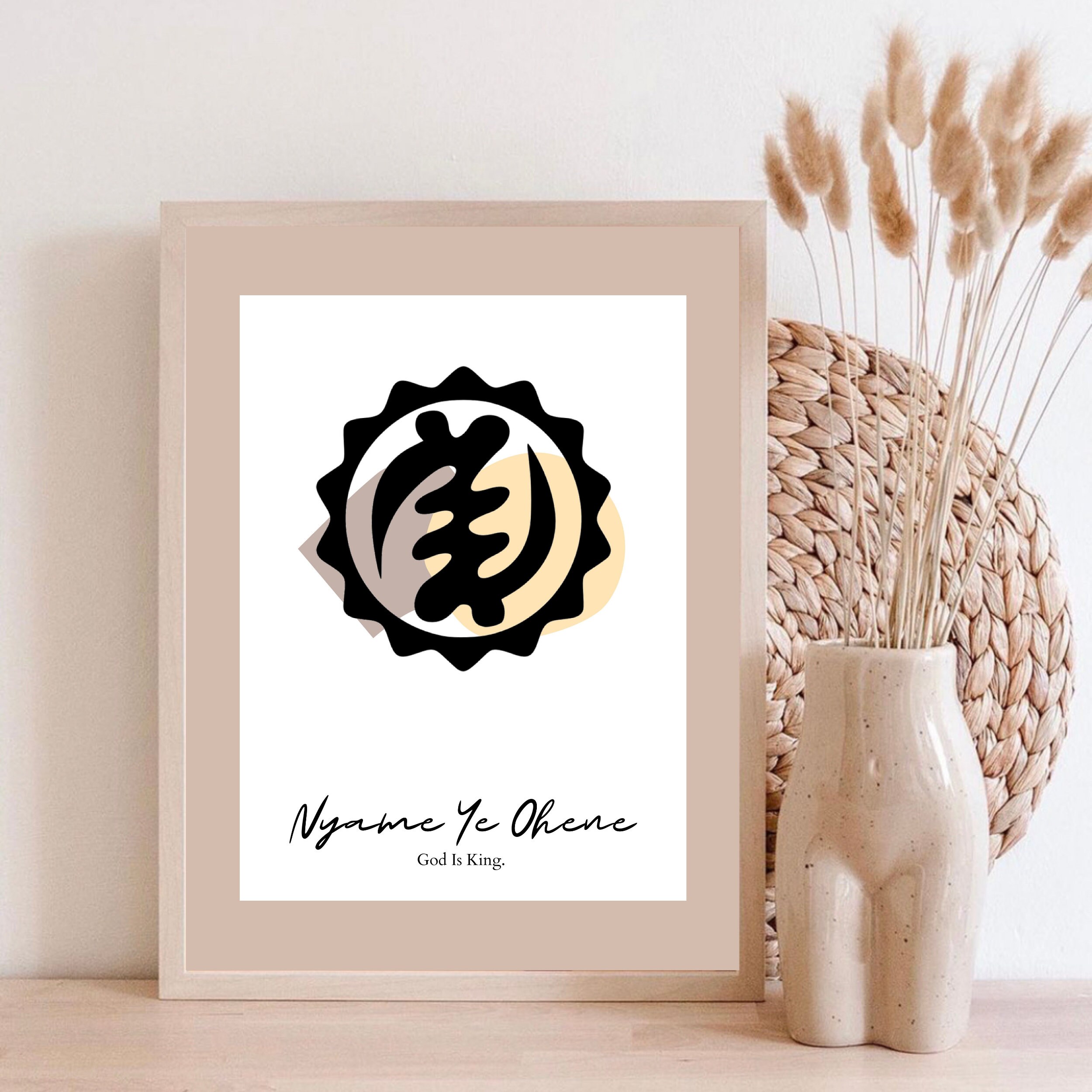 Adinkra Nyame Ye Ohene Symbol Digital Print I Adinkra Wall Art I ...