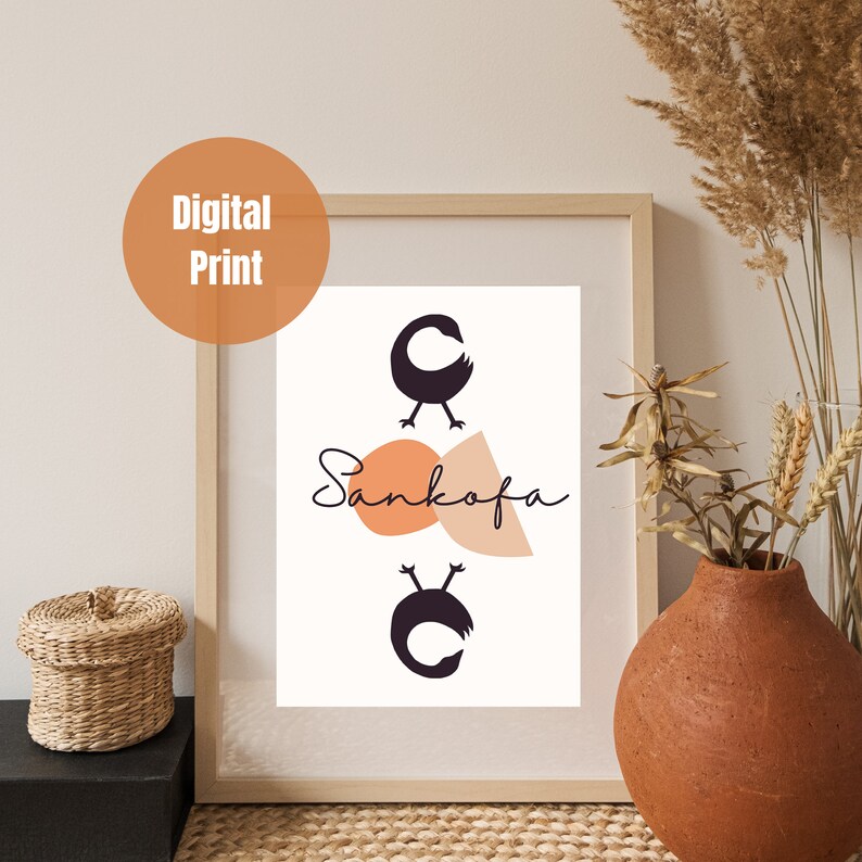 Sankofa Adinkra Symbol Print I Adinkra Wall Art I Abstract - Etsy