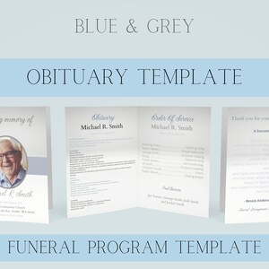 Funeral Template for Man, Obituary Template, Funeral Template, Funeral ...