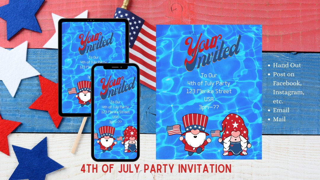 4. Juli Pool Party, Fourth of Juli BBQ Party, Unabhängigkeitstag Party ...