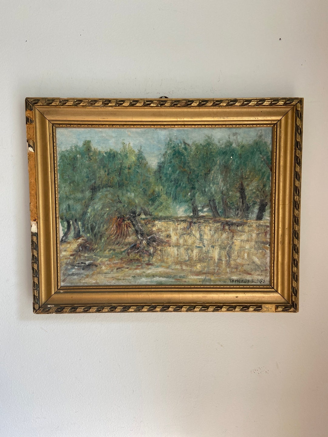 Antique Paining With Old Gilded Frame - Etsy