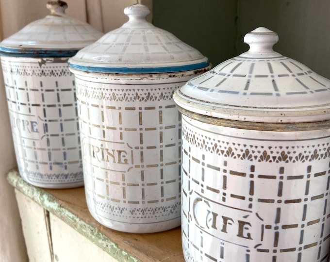Vintage French Canister Set - Etsy