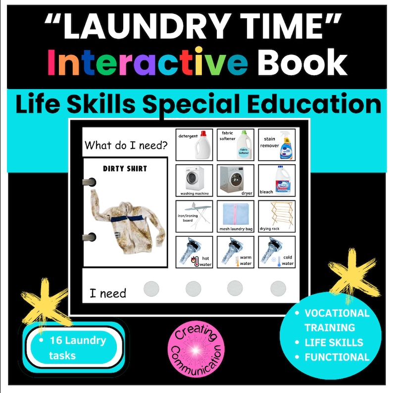 Interactive Adapted Book Laundry Skills Special Education Autism ...