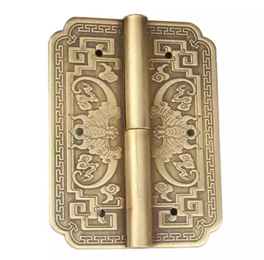 2 Pcs Chinese Antique Pure Copper Bat Hinge, Vintage Detachable Hinge ...