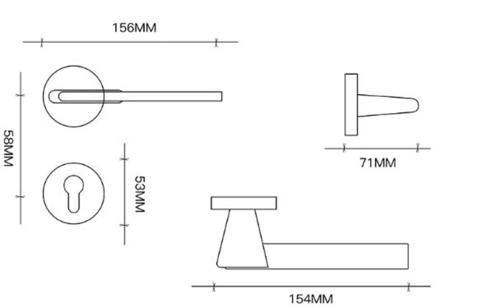 Modern Split Door Lock Handle Simple Indoor Door Lock Handle - Etsy
