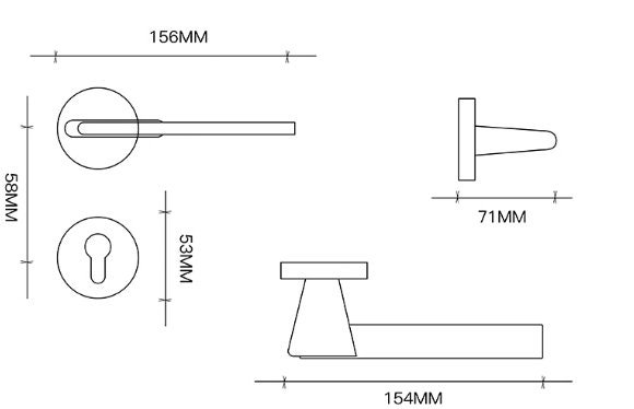 Modern Split Door Lock Handle Simple Indoor Door Lock Handle - Etsy