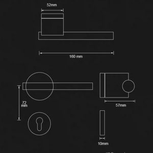 Split Door Interior Lock Lever With Set, Modern Door Lever Set With ...