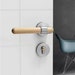 Oak Wood Door Lever Brushed Nickel Door Lock Handle - Etsy