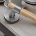 Oak Wood Door Lever Brushed Nickel Door Lock Handle - Etsy
