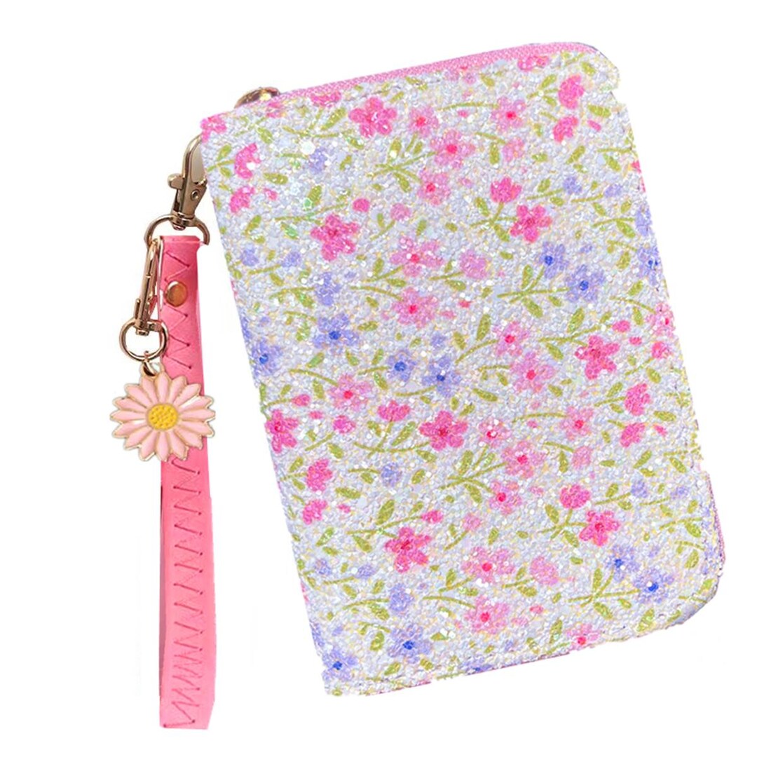 Girls Glitter Flower Wallet – Sparkly PU Leather Teen Wallet - Etsy