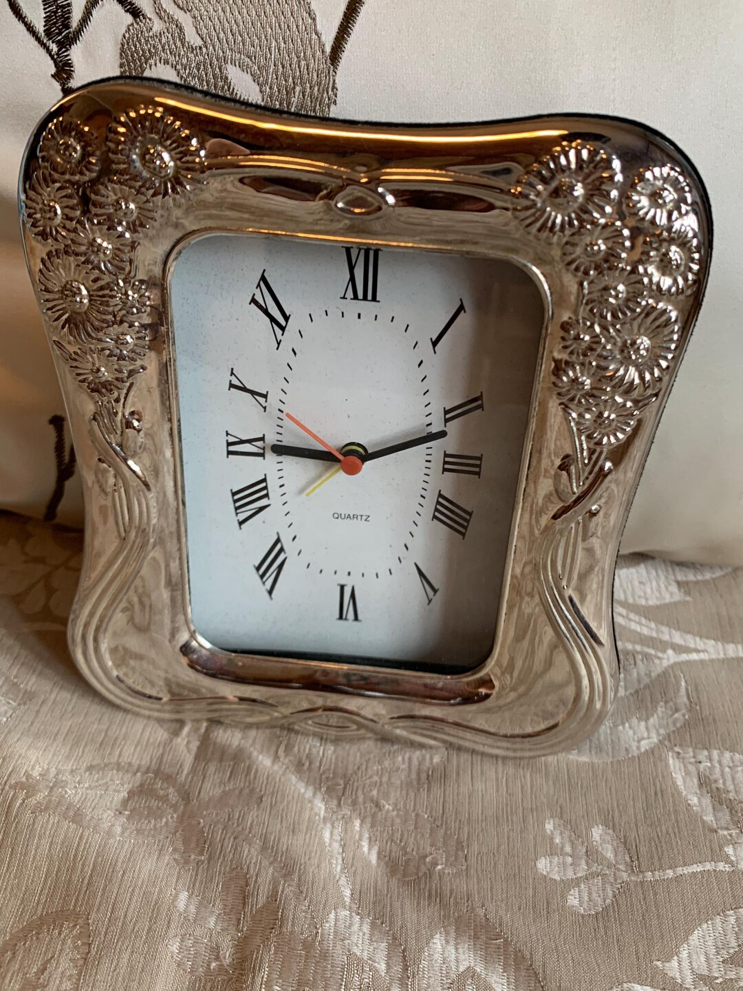 Beautiful Italy Mantel Clock Silver Plated - Etsy