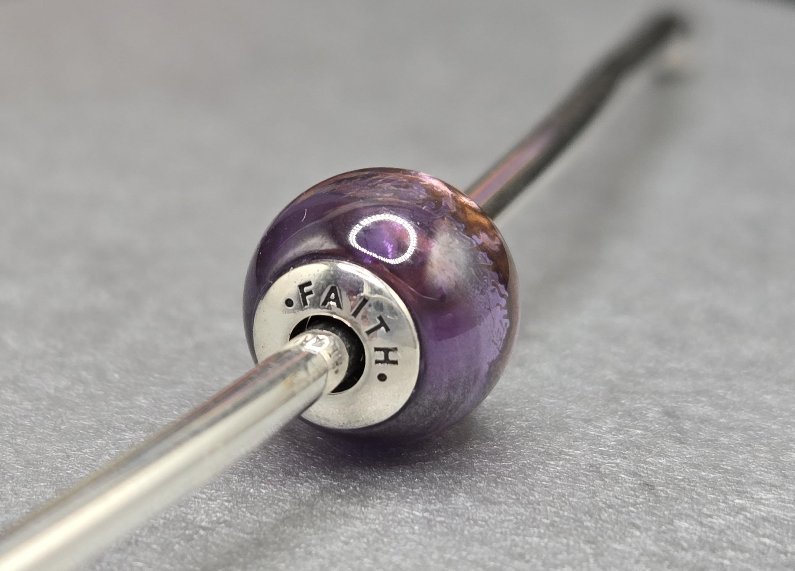 New FAITH AMETHYST Charm, Authentic Charm for Pandora Essence Bracelet ...