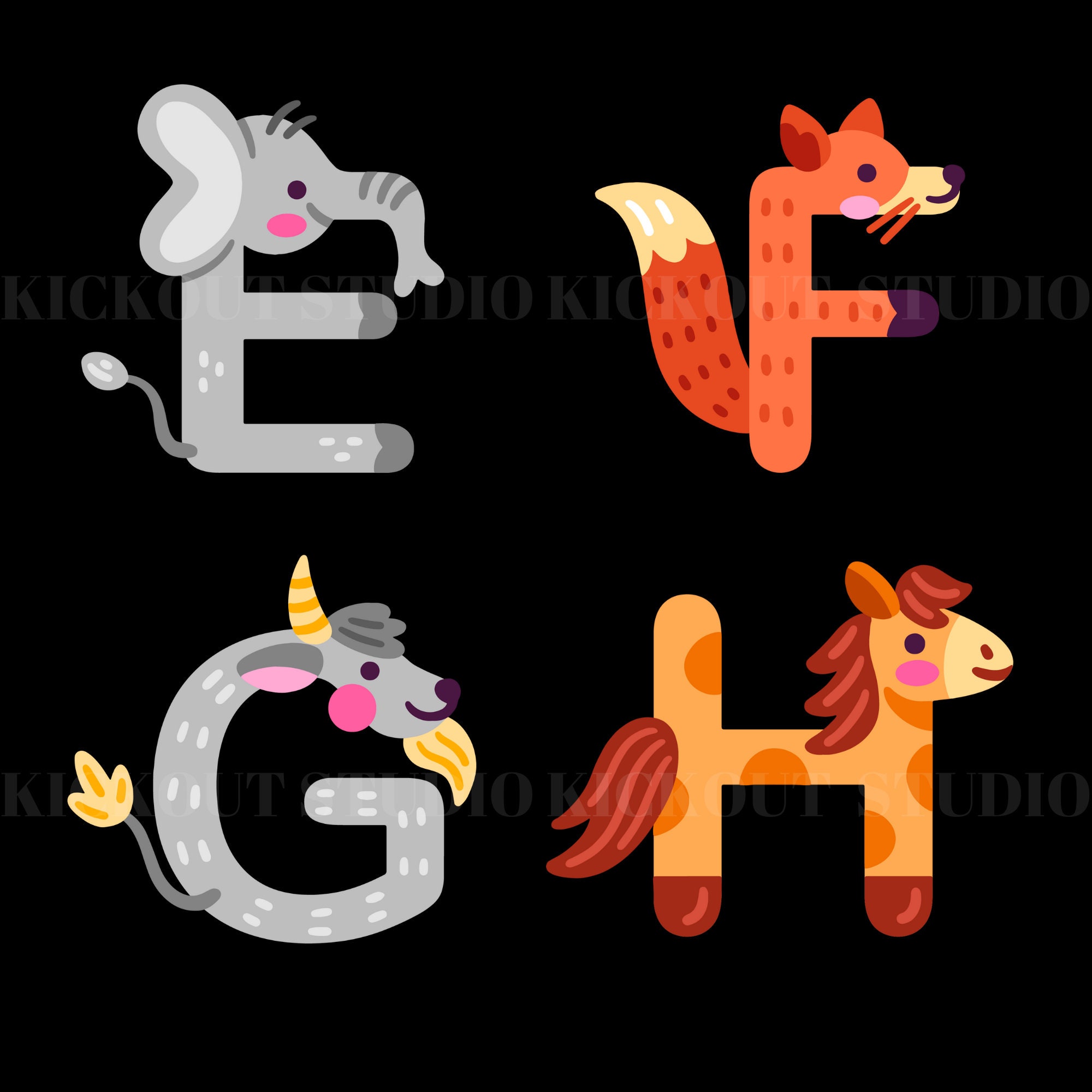 Cute Animal Alphabet Svg Eps Png Tiff Animal Alphabet - Etsy Australia