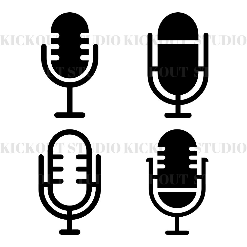 Microphone Svg Bundle Mic Svg Headphones Svg Vintage Microphone Vector ...