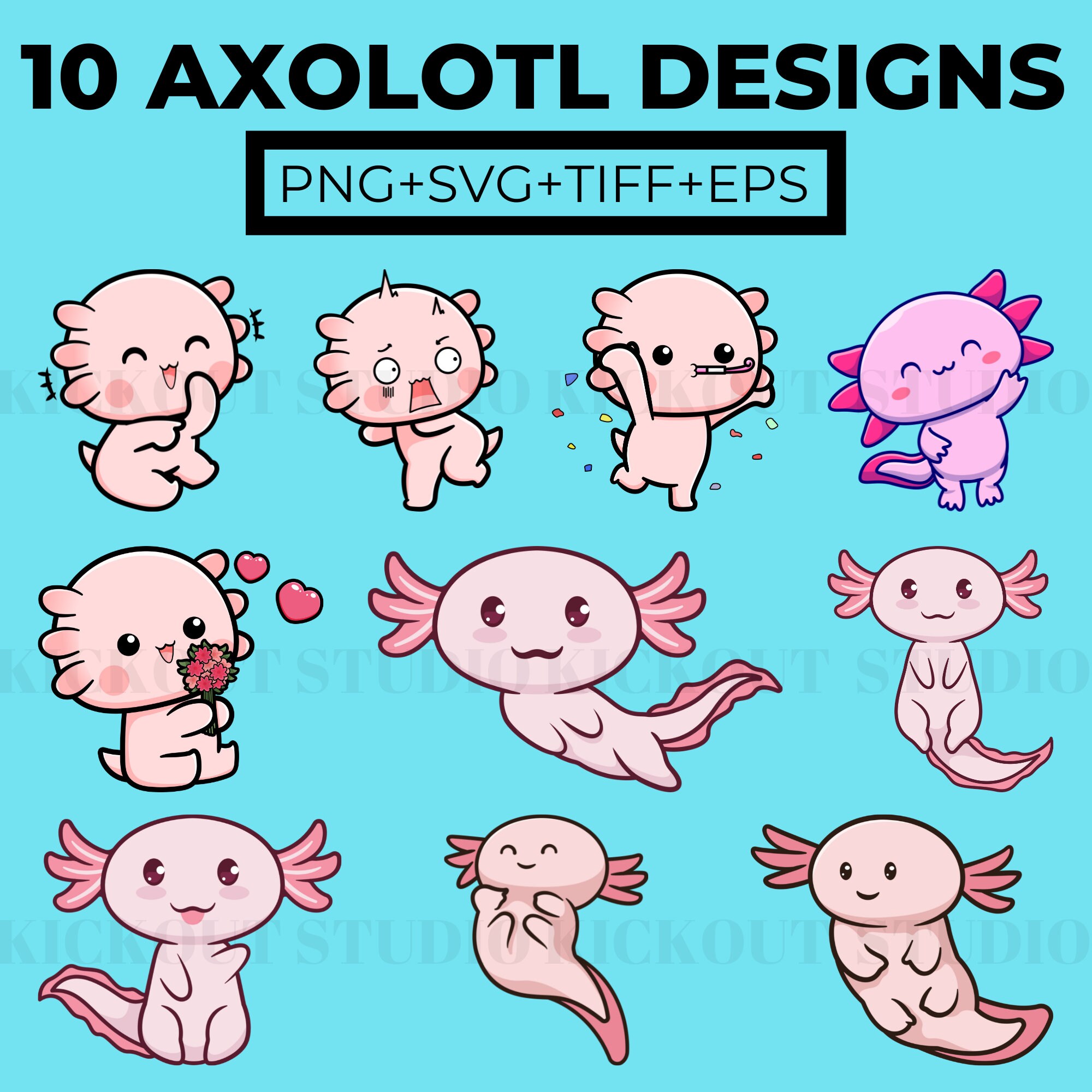 Axolotl SVG 10 Cute Axolotl Designs Axolotl Cut File - Etsy