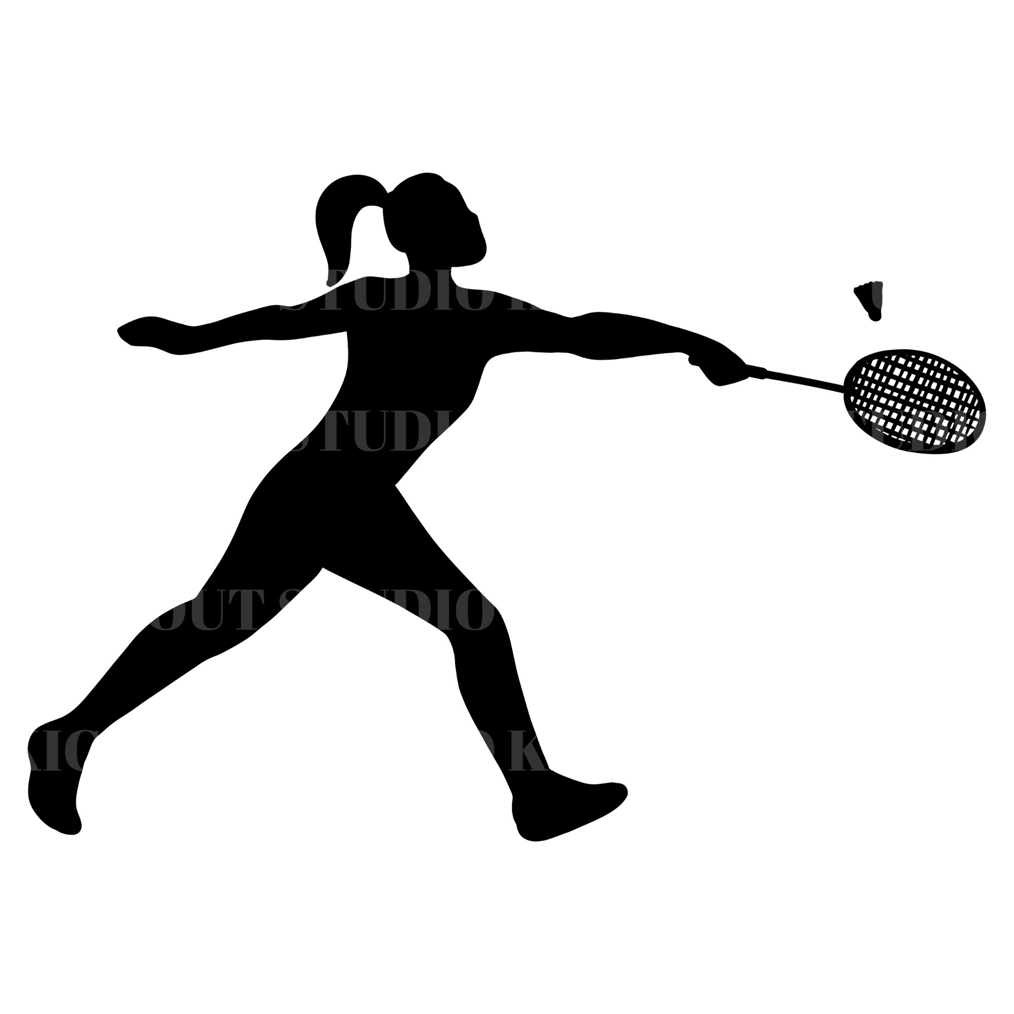 Female Badminton Player Svg Badminton Svg Badminton Silhouette ...