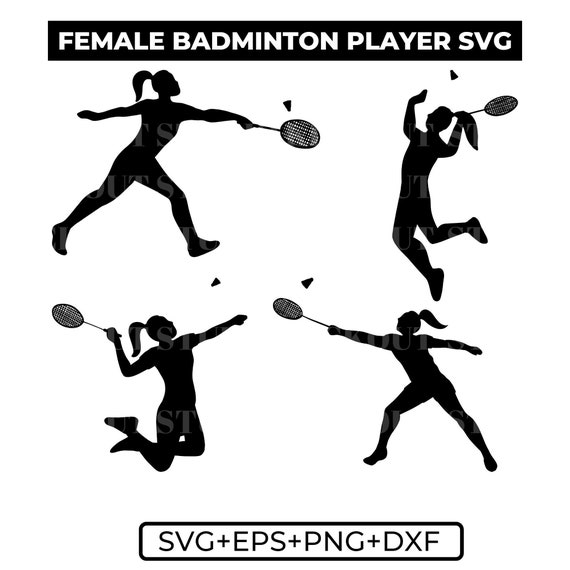 Badminton Smash Clipart Girl Silhouette