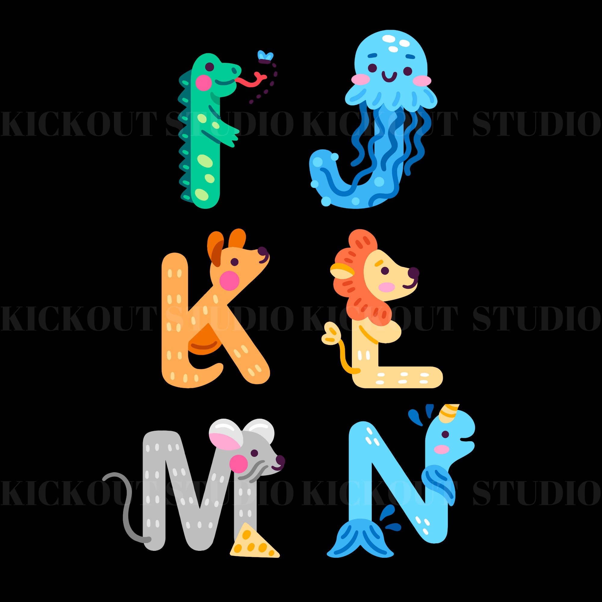 Cute Animal Alphabet Svg Eps Png Tiff Animal Alphabet - Etsy Australia