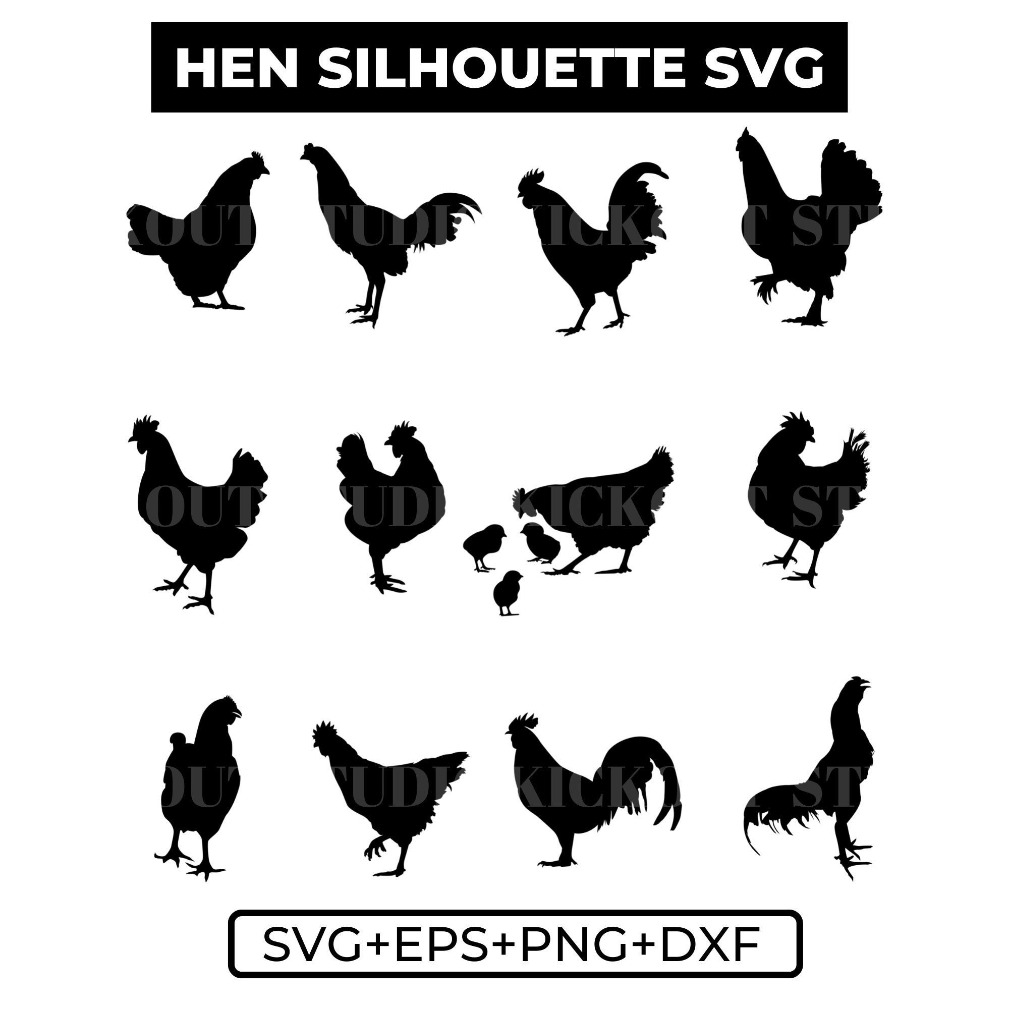 Paquete de silueta de gallina / Pollo svg / Gallina svg / - Etsy México