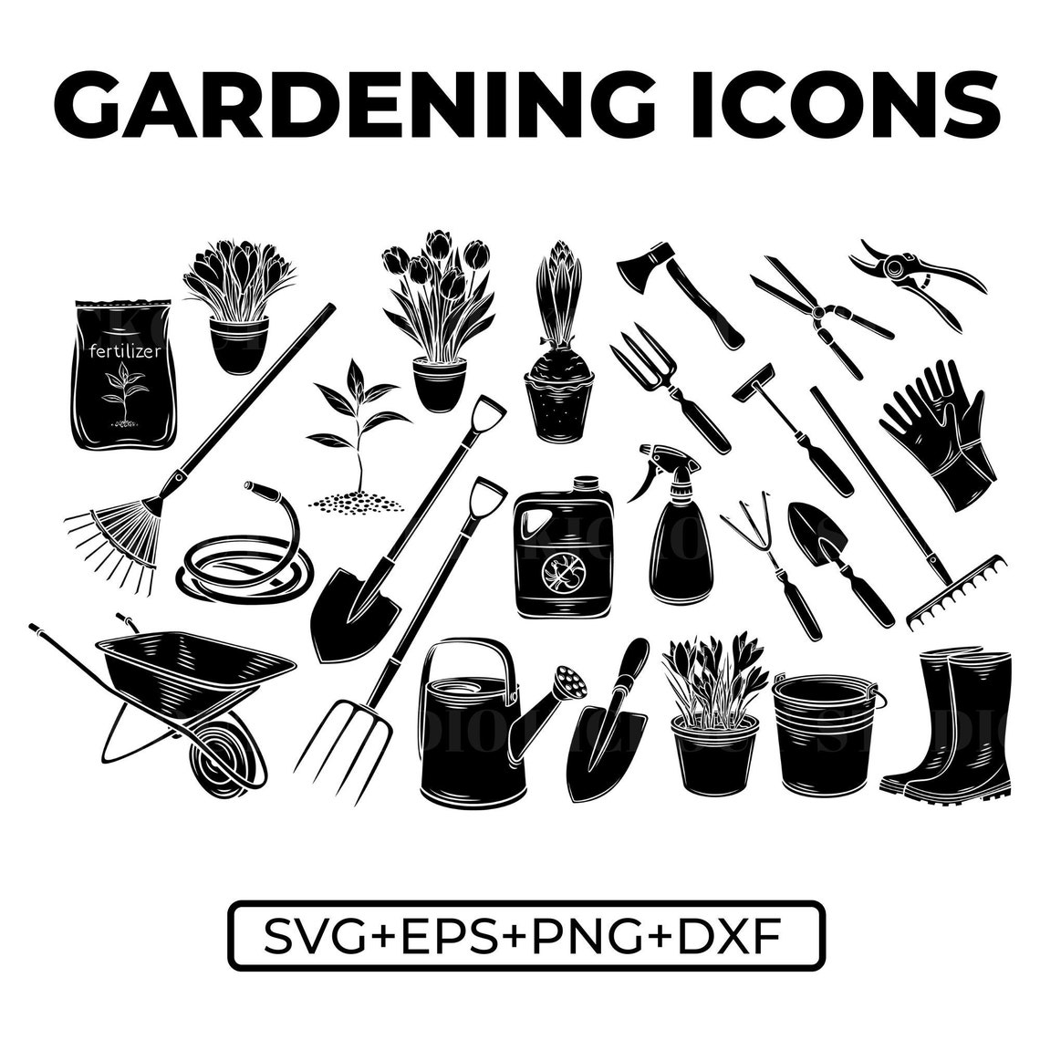 Gardening Svg Bundle Gardening Tools Svg Gradening Icons - Etsy