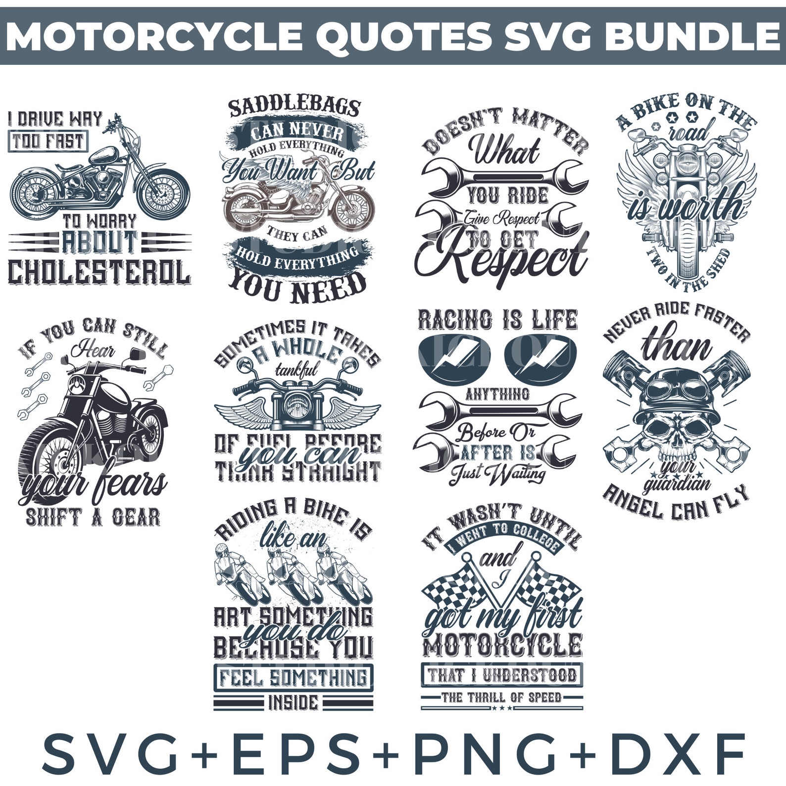 Motercycle Bikers Quotes Svg Design Bundle Bikes T-shirt - Etsy