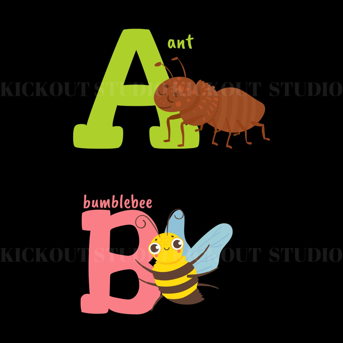 insect-alphabets-svg-cartoon-insect-alphabets-a-z-for-kids-etsy