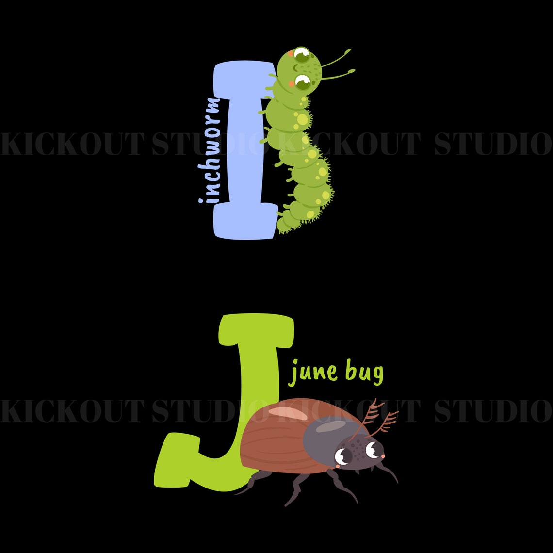 Insect Alphabets Svg Cartoon Insect Alphabets A-Z for Kids - Etsy Canada