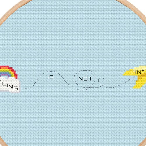 Healing is Not Linear Graph Cross Stitch Pattern Wholesome - Etsy