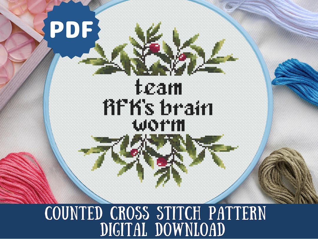 Team Rfk's Brain Worm Cross Stitch Pattern: Snarky Political Humor (PDF ...