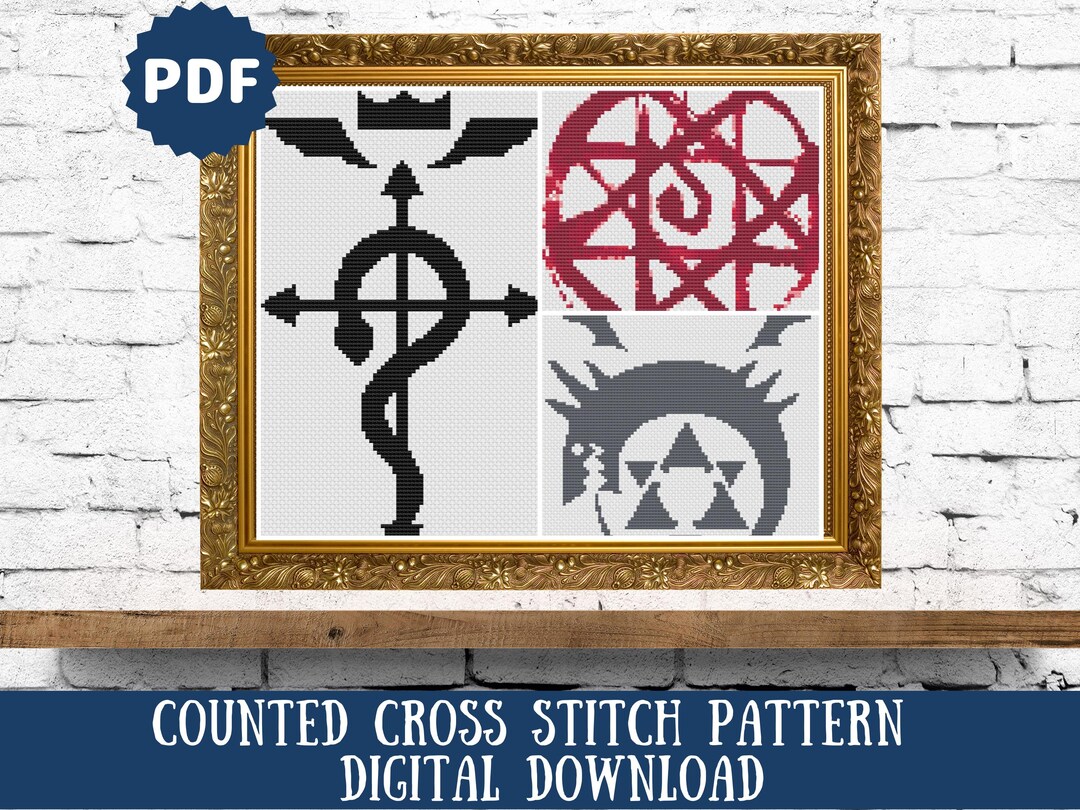FMA Symbols Cross Stitch Pattern: Anime Fan Gift (digital PDF Download ...