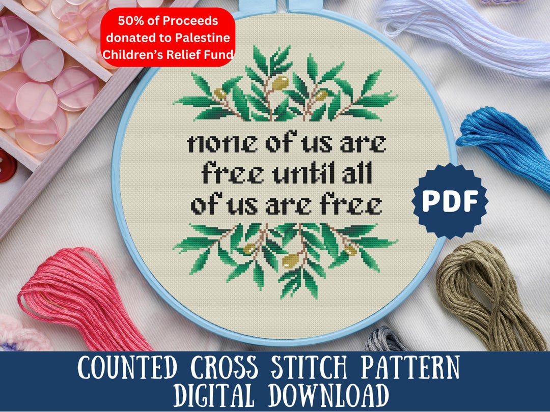 Free Palestine Cross Stitch Pattern | 50% to Palestine Children's ...