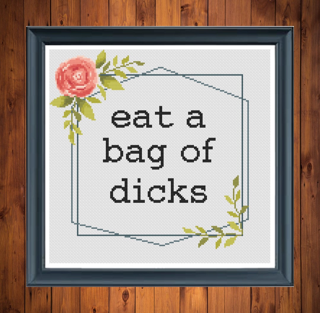 Funny Swear Word Cross Stitch Pattern: Eat a Bag (PDF Pattern) - Etsy