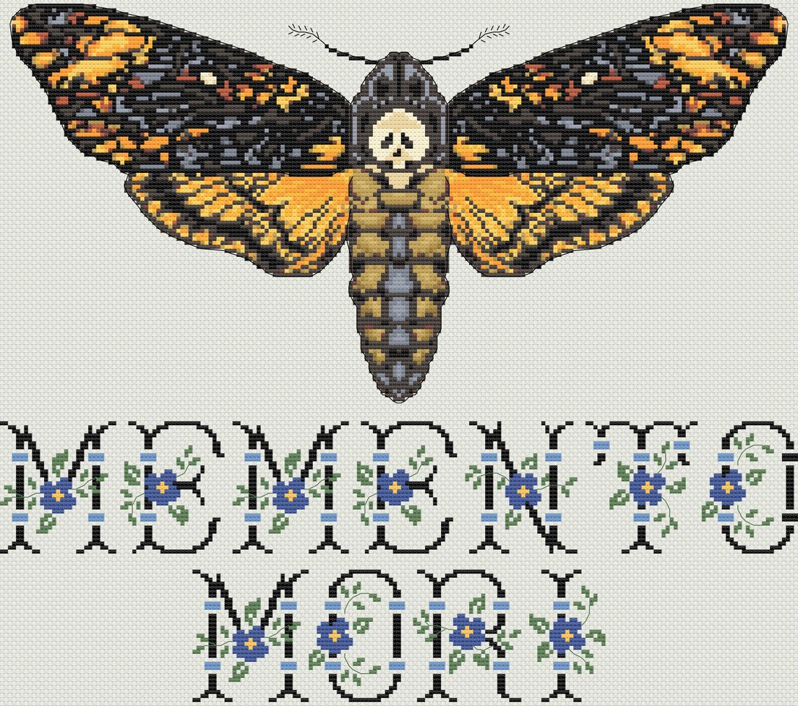Gothic Death's Head Moth Cross Stitch Pattern Emo Skull - Etsy Ireland