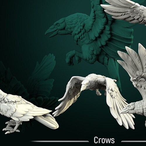 Crows Raven Invasion 3D Printed Miniature White Werewolf - Etsy