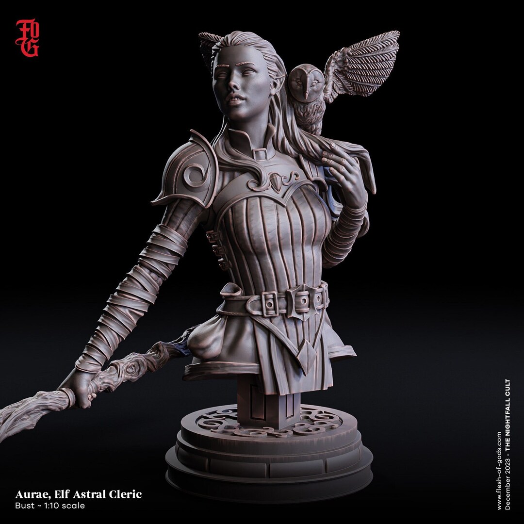 Aurae Elf Astral Cleric Bust - Flesh of Gods - Etsy